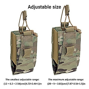 1000D Nylon Tactical Radio Holder Radio Case Radio Pouch Military Molle Radio Walkie Talkie Holder Bag Hunting Magazine Pouches Pocket for Two Ways Walkie Talkies Compatible (CP)