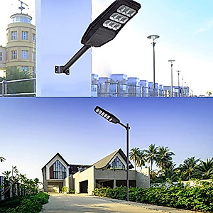 Street Light Pole,Street Light Mounting Arm Black Metal Thickened Pipes Rustproof Waterproof Barn Light Fixture Adaptor Outdoor Arm for Led Street Light,Wall Mounted (12 inch Black Thicken)