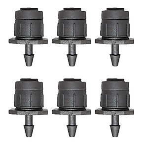Lxcom Lighting 50 Pcs Irrigation Drippers Adjustable Drip Emitters Micro Spray 360 Degree Full Circle Pattern Water Flow Irrigation Drippers Sprinkler Drip Watering System Parts Drip Irrigation(Black)