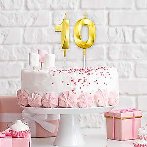 10th Birthday Candle Number 10 Candle 10 Birthday Candle Birthday Candles Numbers 10th Birthday Decorations for Boys 10th Birthday Cake Topper 3D Design Number Birthday Candles Gold Candles Birthday