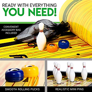 Franklin Sports Shuffleboard Table Game Mats – Tabletop Shuffleboard Mats and Pushers – Indoor Shuffleboard and Curling Games - Football Shuffleboard