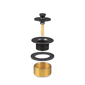 Matte Black Bathtub Drain Conversion Kit Assembly, Lift and Turn Tub Drain Kit, Brass Construction Easy Installation