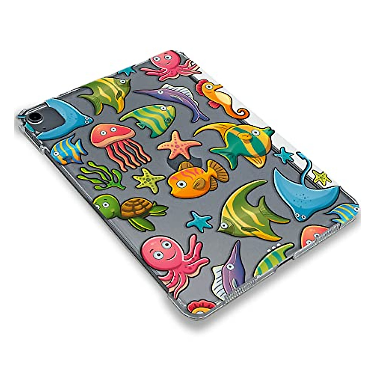 Cute Underwater World Ocean Fish case Compatible with iPad Mini Air Pro 7.9 8.3 9.7 10.2 10.9 11 12.9 inch Pattern Cover New 2022 2021 Trifold Stand 3 4 5 6 7 8 9 Generation 462 (10.2" 7/8/9 gen)