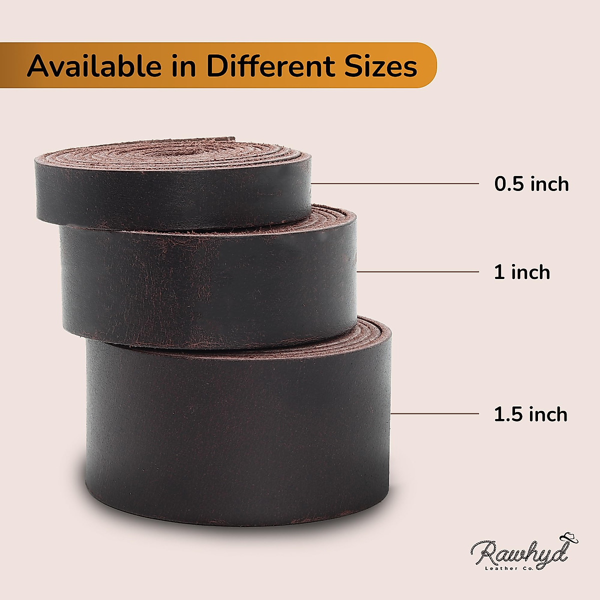 Leather Strap - Full Grain Buffalo Leather Strips for Crafts – Brown Leather Straps Ideal for Arts and Crafts, Tooling, Jewelry, DIY Home Decor, & More - Durable Tooling Leather Strip (1.5" x 60")