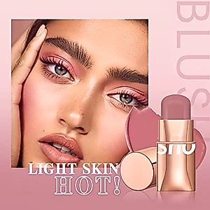 NewBang Cream Blush Stick for Cheeks Makeup,Waterproof Blush Face Stick Multi-Use Lip and Cheek Tint,Matte Finish Lightweight Easy to Blend Natural Cream Blusher Makeup for All Skin Tones- Pink