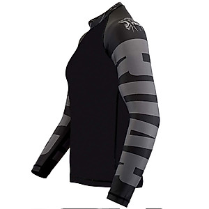 Roar Rash Guard Short Sleeve MMA Grappling Jiu Jitsu Training Gear Fight Shirts (Large, Dragon Sleeve)