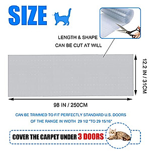 8.2Ft Cat Carpet Protector,Cat Carpet Protector for Doorway,DIY Non Slip Carpet Protector for Pets,Easy to Cut, Carpet Protector Stop Cats from Scratching Carpet at Doorway