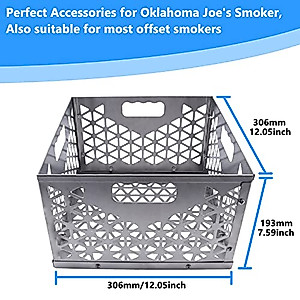 Foedo 12 Inch Charcoal Firebox Basket for Oklahoma Joe's Offset Smoker, Grill Accessories for Long and Efficient Smoking, 12" x 12" x 7.5 "Fire Basket for Oklahoma Joes Highland (Stainless Steel)