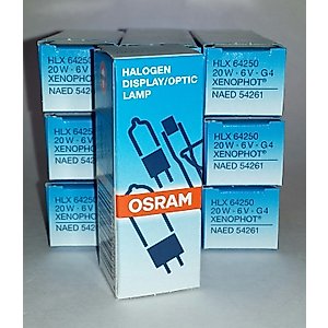 10pcs OSRAM 64250 HLX 20W 6V G4 ESB HALOGEN XENOPHOT Display, Optic LAMP