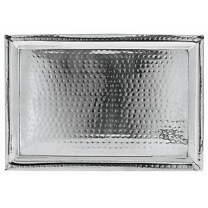HUBERT Hammered Stainless Steel Serving Tray - 18"L x 12"W x 1"H