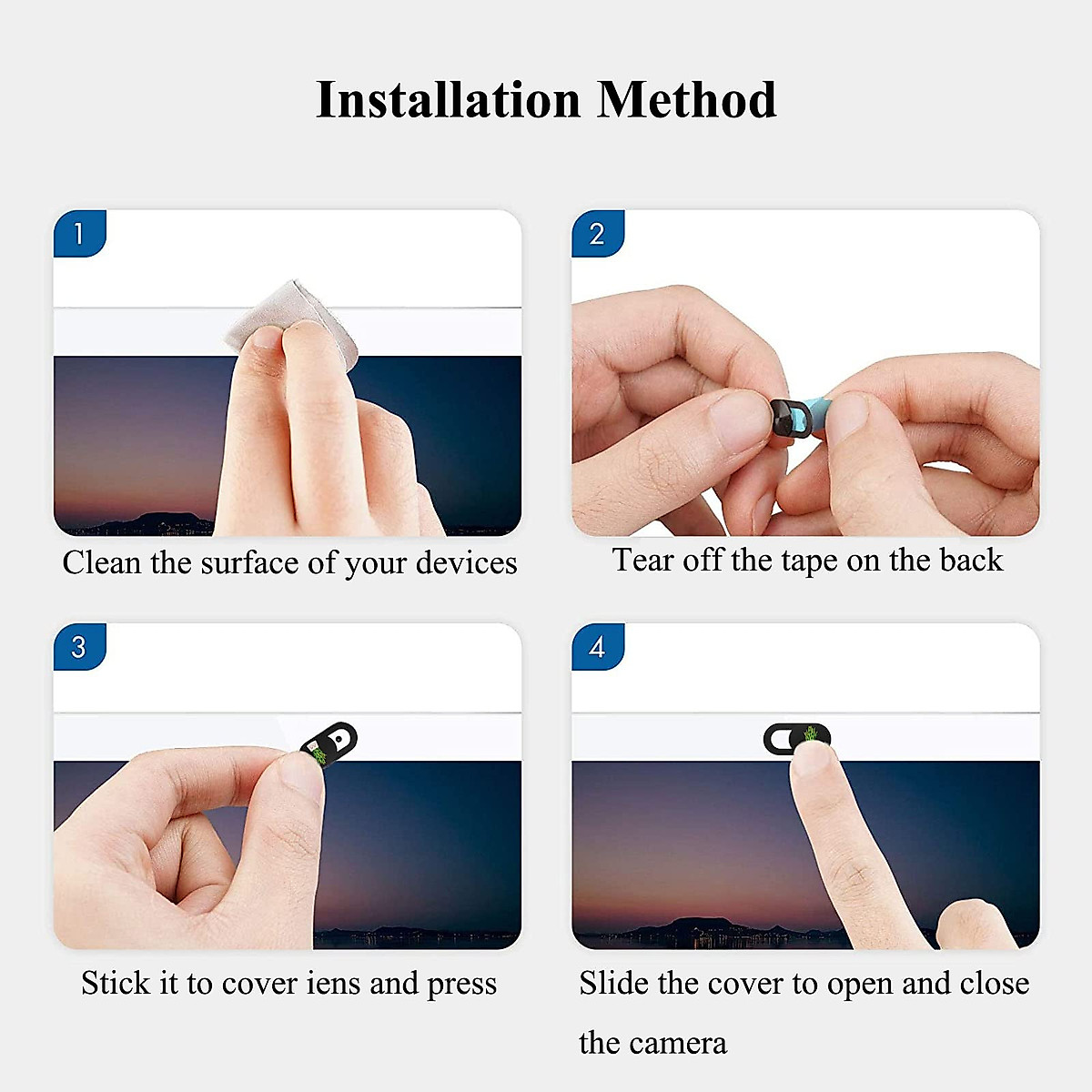 Computer Camera Cover Webcam Sliding Front Camera Cover Webcam Ultra-Slim Privacy Cover for Laptop, PC, Smartphones, Tablets, Noteboook Pro, etc