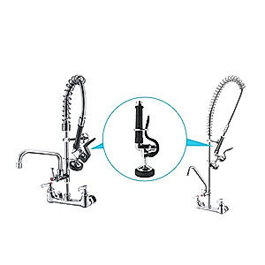 MSTJRY Pre-Rinse Spray Valve with Handle Grip Assembly for Commercial Kitchen Faucet Polished Chrome High Pressured Sink Faucet Sprayer Head for Replacement Kit of Commercial Faucet