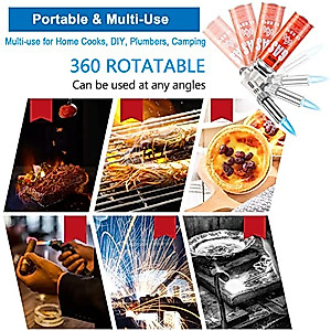 Butane Torch Kitchen Blow Lighter - Japan's Original Culinary Torches Head Chef Cooking Professional Adjustable Flame with Stabilizing Stand for Creme Brulee, Baking, BBQ (Butane Fuel Not Included)