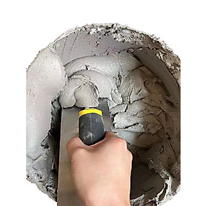 ZJNOTED plastering Trowel 12"X4" Carbon Steel Soft Handle plastering Trowel Normal Polish Plaster Finishing Trowel Carbon Steel Grip Handle