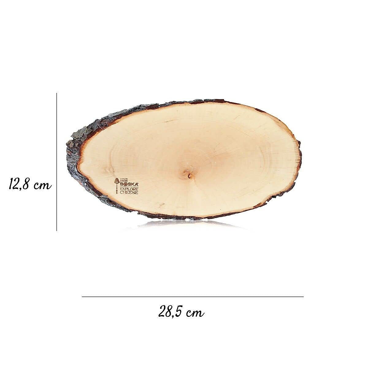 Boska Holland Cheese Board, European Ash Wood w. Polished Surface, Natural Bark, 10" x 6", Taste Collection