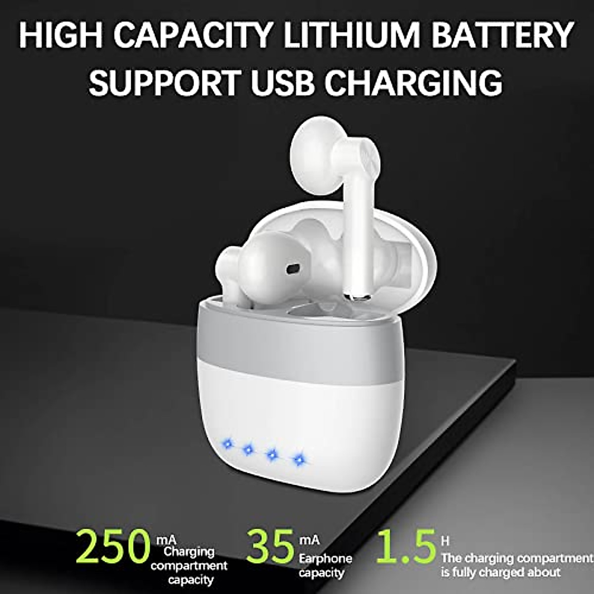 XUnion M35 Bluetooth 5.1 Earphones with Charging Box Wireless Headphone Stereo Sports Earbuds Headsets NG7, Black Ng7