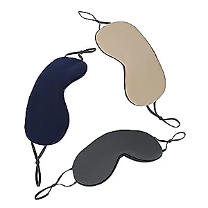 Hochoek Ice-Cold-Silk-Sleep-Mask Eyeshade Eye-Mask Eye-Cover - Double-Sided Warm and Ice-Cold Series (Classic Grey/Deep Rock Ash+Green/Beige+Dark Blue/Light Pink)