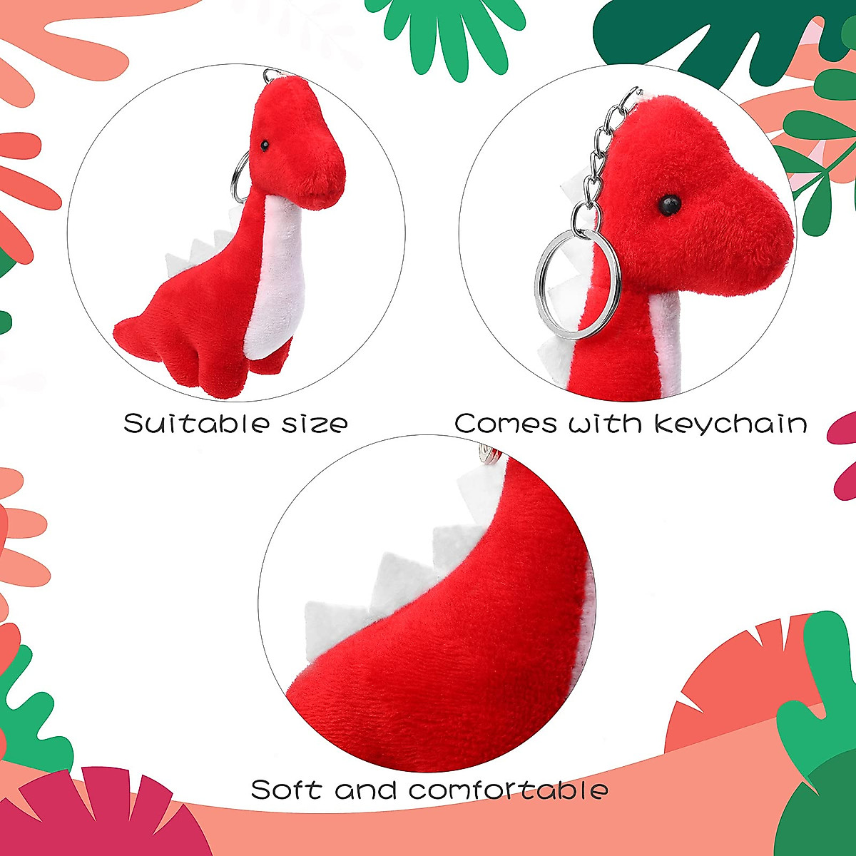 Kasyat 9 Pieces Dinosaur Stuffed Animals 4-6 Inch Mini Plush Dinosaur Figures Assortment Keychain Soft Backpack Ornaments Pendant for Stocking Stuffers, Doll Machine, Dinosaur Party Favors