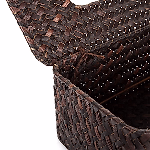 Rectangular Woven Tissue Box Holder Tissue Paper Holder Decorative Napkin Holder for Table Tissue Box Cover Rectangular Pumping Paper case Dispenser for Home Office Car Automotive Decoration