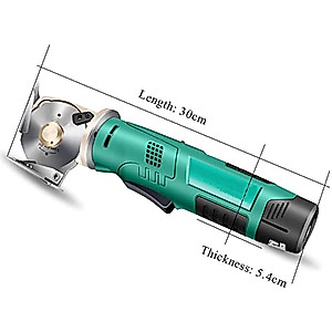 MXBAOHENG Electric Rotary Cutter Cordless Electric Scissor Rechargeable Fabric Shear for Cloth/Paper/Carpet/Leather Cutting Thickness ≤2.5cm (2 Batteries)