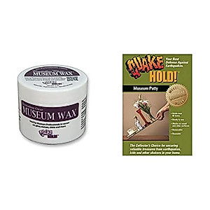 Quakehold! 66111 Museum Wax, Clear 2 Ounce & 88111 Museum Putty Neutral 2.64 Oz.