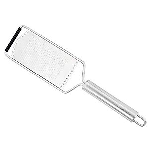 AmazonCommercial Stainless Steel Fine Grater & Zester, Wide Blade, Black