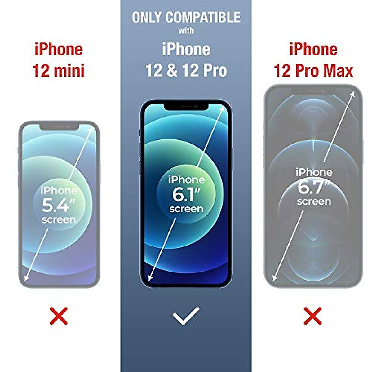 FlexGear [Full Protection Case for iPhone 12 / iPhone 12 Pro with 2X Glass Screen Protectors - Crystal Clear