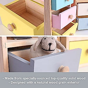 House Shaped Display Shelf with 2 Drawer - Wood Dresser Floating Shelf - Kids Bedroom Furniture - Desk Decor Book Shelf - Nursery Decor - Cute Storage Shelves for Bedroom - 1 Tier 7.9x1.8x11.4 in