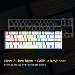 DREVO Calibur V2 TE Cherry MX Blue RGB 60% Wired Mechanical Gaming Keyboard Work for PC/Mac, 71-Key Small Compact US Layout White