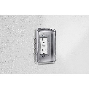 TayMac MM110C Weatherproof Single Outlet Outdoor Receptacle Cover, 5/8 Inches Deep, Clear