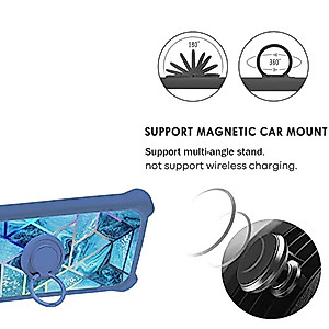 Case for Infinix Smart 7 Plus Case Compatible with Infinix Smart 7 Plus Phone Case Cover [with Tempered Glass Screen Protector][PC + TPU 2 in 1][Ring Support] [Colorful Reflect Light] IMDL-LS