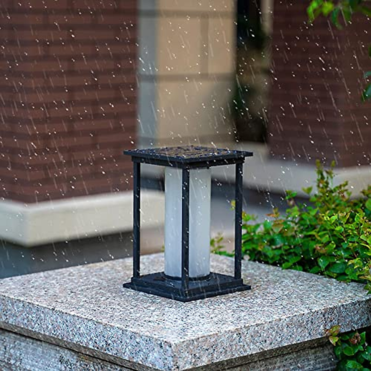 CZLZY Modern Simple Aluminum Square Column Light Solar LED Pillar Lamp Outdoor Post Light Fixtures Waterproof IP65 Courtyard Gate Fence Landscape Light Deck Bollard Light
