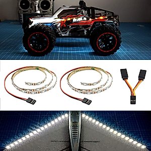 elechawk LED Light Strip for RC Fixed Wing Airplane Flying Wing Plane AR Wing Drone Model Car Truck (White)
