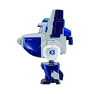 Super Wings - 6'' Deluxe Transforming Supercharged Paul Airplane Toys Action Figure | Plane to Robot | Toy Plane Vehicle Gift for Preschool Kids 3 4 5 Year Old Boys Girls | Light and Sound Effects , Blue