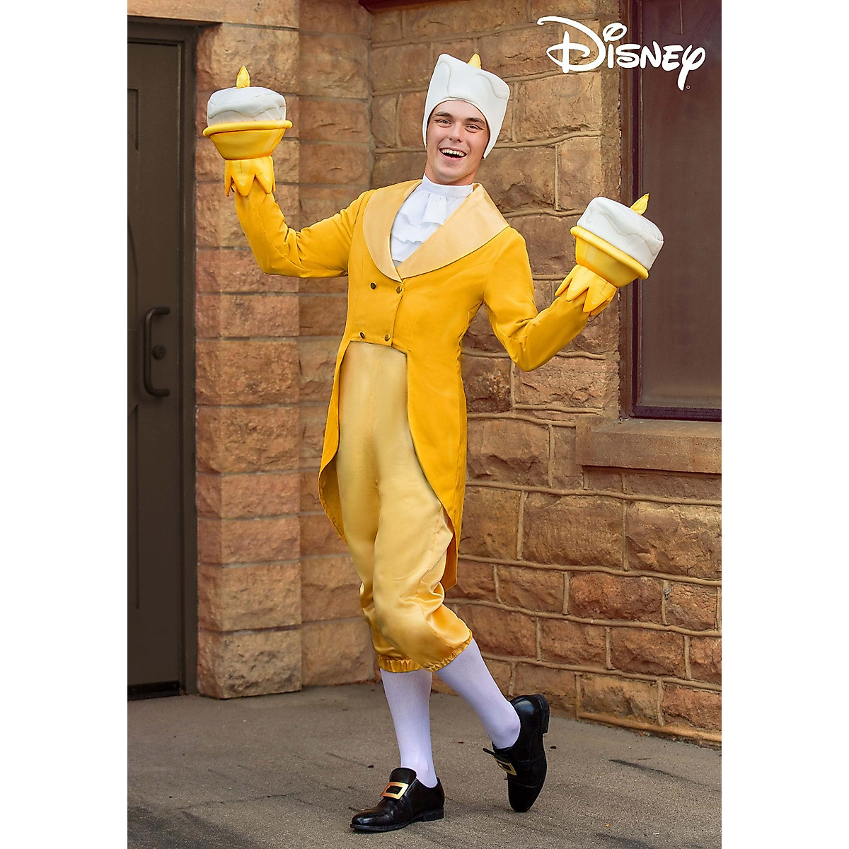 Fun Costumes Disneys Beauty and the Beast Lumiere Costume for Men, Be Our Guest Candlestick Charmer Outfit Medium