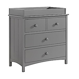 Oxford Baby Changing Topper for Universal 3-Drawer Dresser, Dove Gray, 1 Count, 6.61 pounds