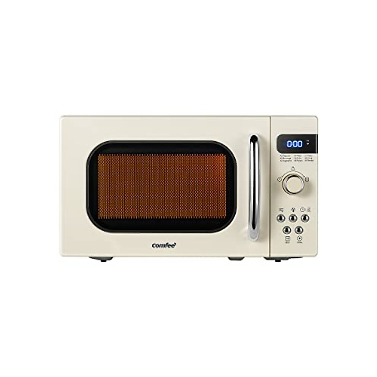 COMFEE' Retro Small Microwave Oven With Compact Size, 9 Preset Menus, Position-Memory Turntable, Mute Function, Countertop Microwave Perfect For Small Spaces, 0.7 Cu Ft/700W, Cream, AM720C2RA-A