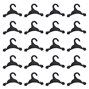 AHANDMAKER 20 Packs Pet Apparel Hangers, Black Pet Clothes Hangers Cute Plastic Flexible Strong Paw Print for Dog Cat Pet Toddler Small Coat Hanger