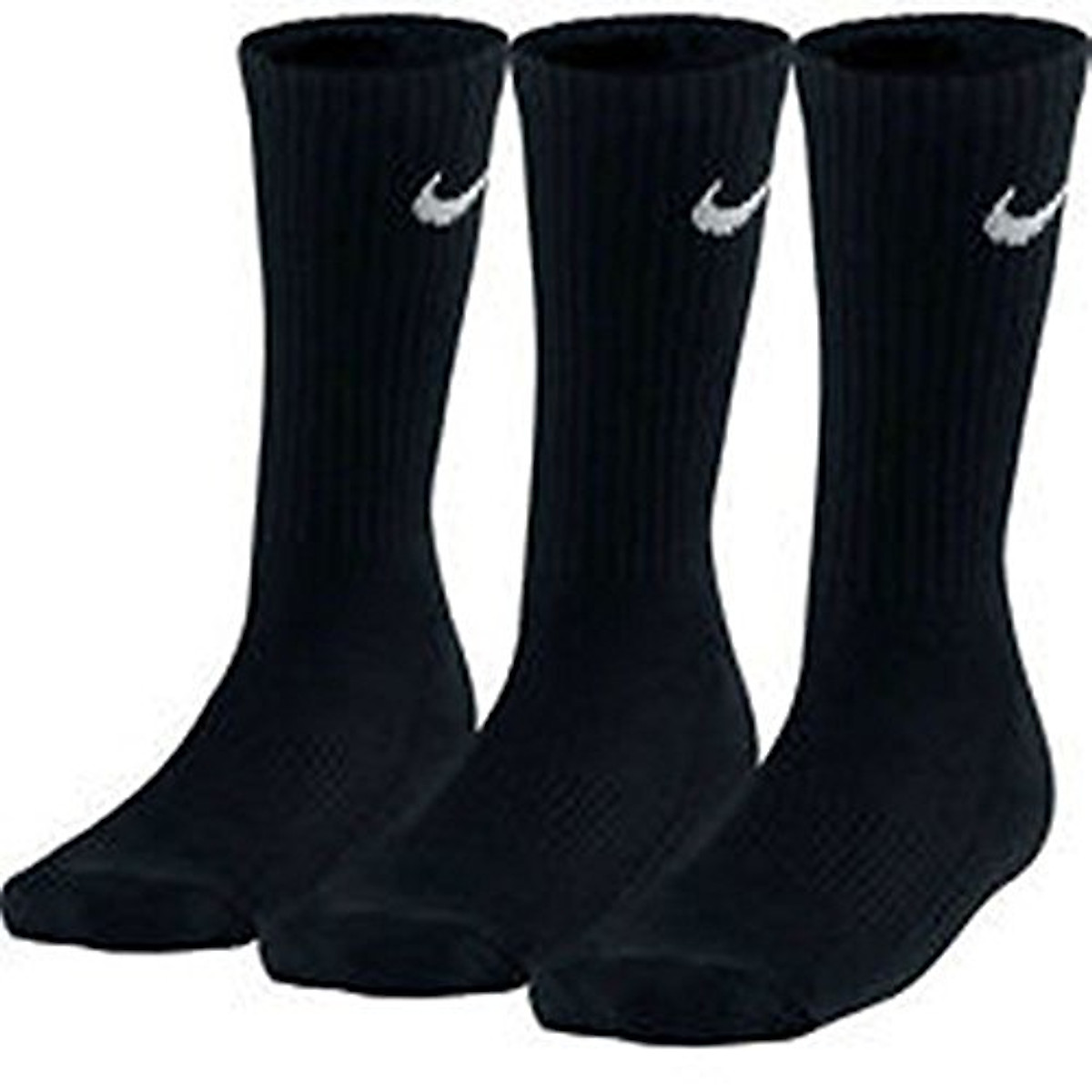 Nike Unisex Bag Cotton Crew 6-Pair Pack Black/White LG (Men's Shoe 8-12, Women's Shoe 10-13)