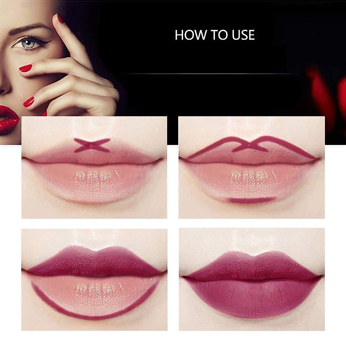 Matte Lip Liner Pencil, Professional Long Lasting Lip Liner Pencil Waterproof Lip Liners, Pack of 12