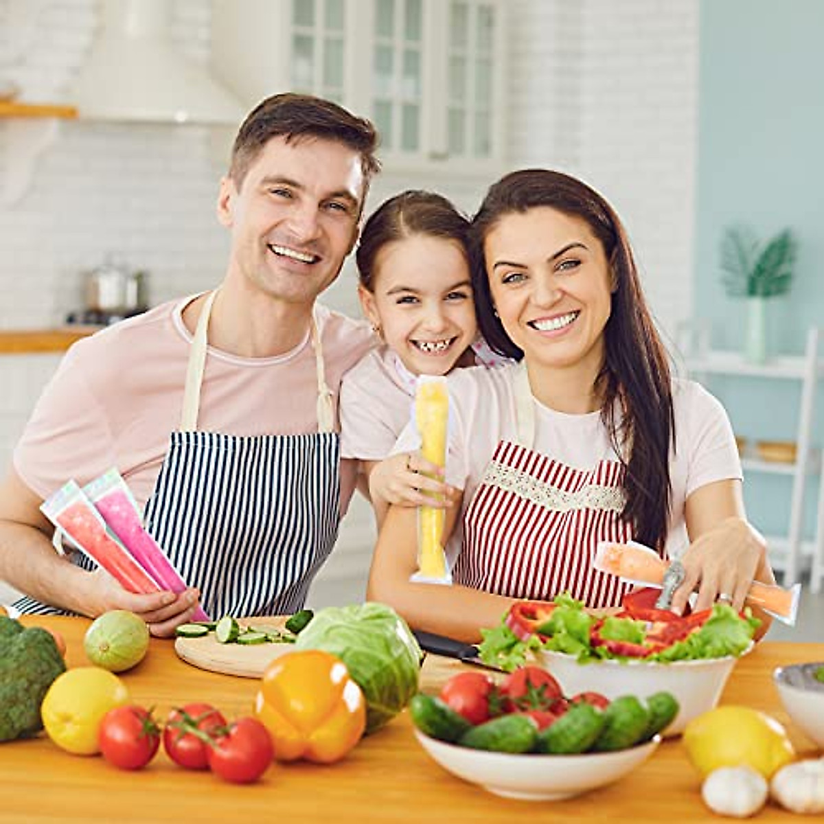 150 Pack Popsicle Bags, 11 x 1.96'' Ice Pop Bags for Kids Adults, BPA Free Freeze Pop Bags, DIY Yogurt Tubes Holographic Bags with Funnel for Healthy Snacks, Popsicles, Smoothies and Party Favor Food Storage