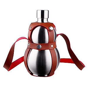 Cabilock 1 Set Stainless Steel Hoist Stainless Steel Wine Flask Wine Drinking Flask Wine Bottle Jar Portable Wine Flask Sports Water Bottles Camping Bottle Sake Pu Gourd Travel