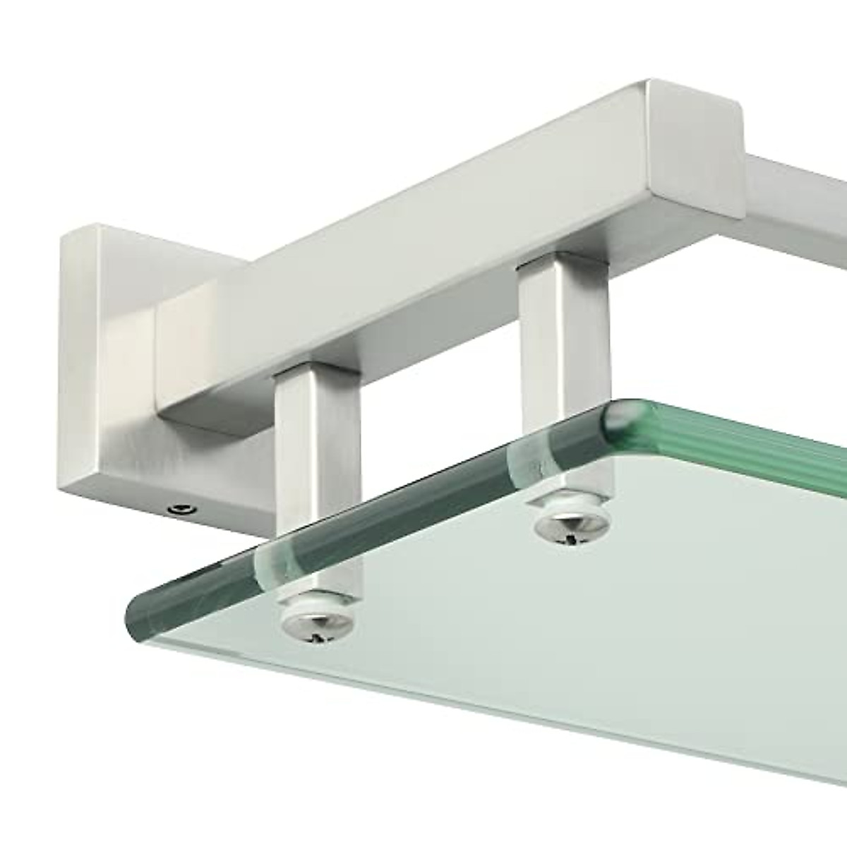 Alise GC2000-LS SUS 304 Stainless Steel Bathroom Glass Shelf Wall Mount 20 Inch,Brushed Nickel