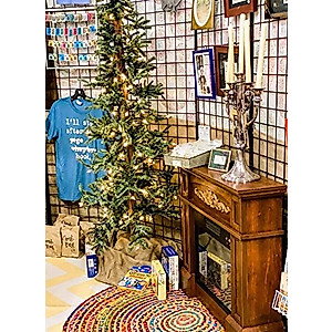 Eyes of India - 6 ft Round Colorful Natural Jute Chindi Sisal Woven Area Braided Rug Boho Chic Bohemian Accent Indian Handmade Handwoven