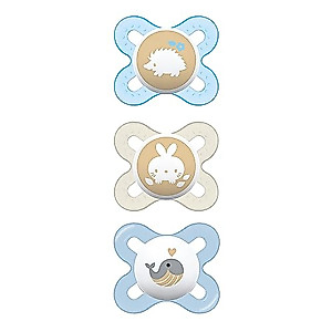 MAM Start Newborn Girl Pacifiers, Best for Breastfed Babies, Blue,3 Count (Pack of 1)