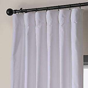 HPD Half Price Drapes Vintage Cotton Velvet Curtains for Living Room 50 X 84 (1 Panel), VCCH-VET20802-84, Powder White
