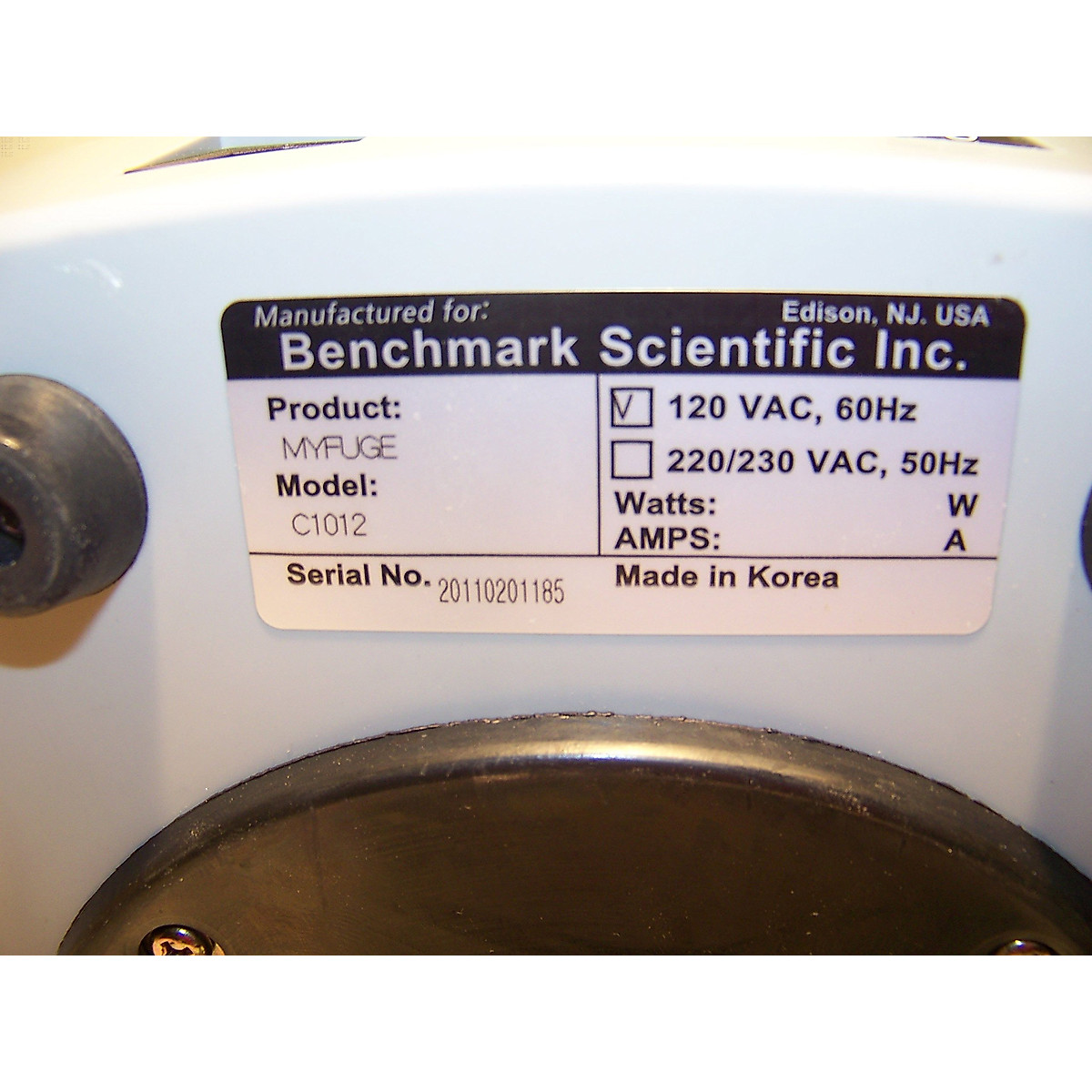 Benchmark Scientific MyFuge 12 C1012 Unlike Traditional Mini Centrifuge with Combi-Rotor, 100-240V US Plug