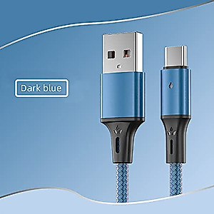 BGNTBUK Type C to Type C Cable 3A Super Fast Charge Braided Alloy LED Front Light Data Cable Suitable for Type C Charging Cable Usb3 Extension Cable 25 Ft