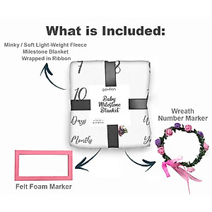 Personalized Baby Milestone Blanket 50x40 Girl Floral, Customized Milestone Blanket, Monthly Milestone Blanket, Baby Photo Prop Blanket, Custom Milestone Blanket, Baby Growth Chart, Baby Keepsake