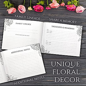 Black Loving Memory Guest Book, Floral Design Funeral Guestbook with Pen, Memorial Service Guest Book, Memorial Guest Book, Memorial Book, Funeral Book, Signature Book, Funeral Book Guest (FGB001)